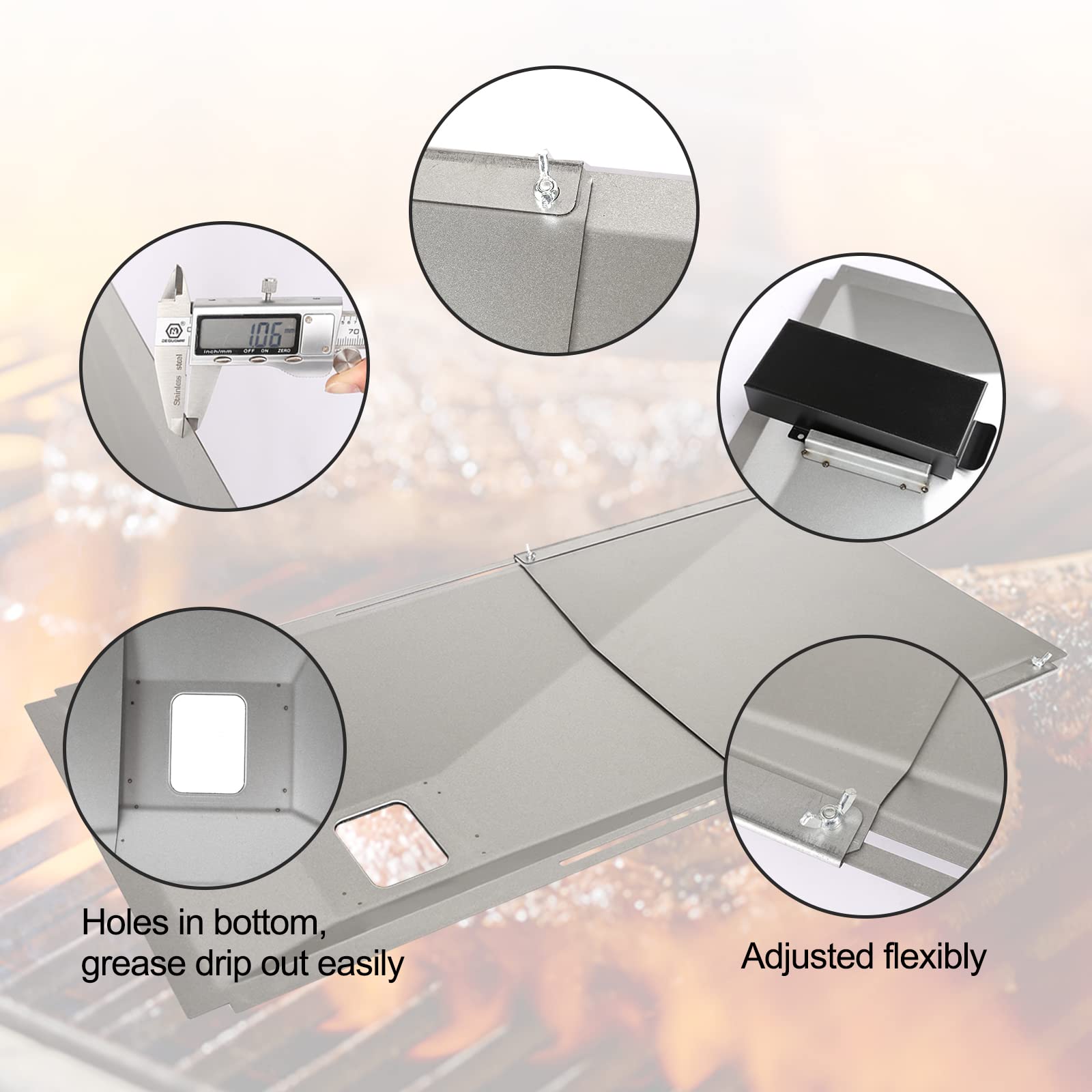 Uniflasy Cooking Grate Grease Tray with Catch Pan for Nexgrill 720-0896B 720-0896E 720-0898 Gas Grills, Replacement Parts Homedepot Nexgrill 720-0896 720-0896C 720-0896CP 720-0898A Grill Grid