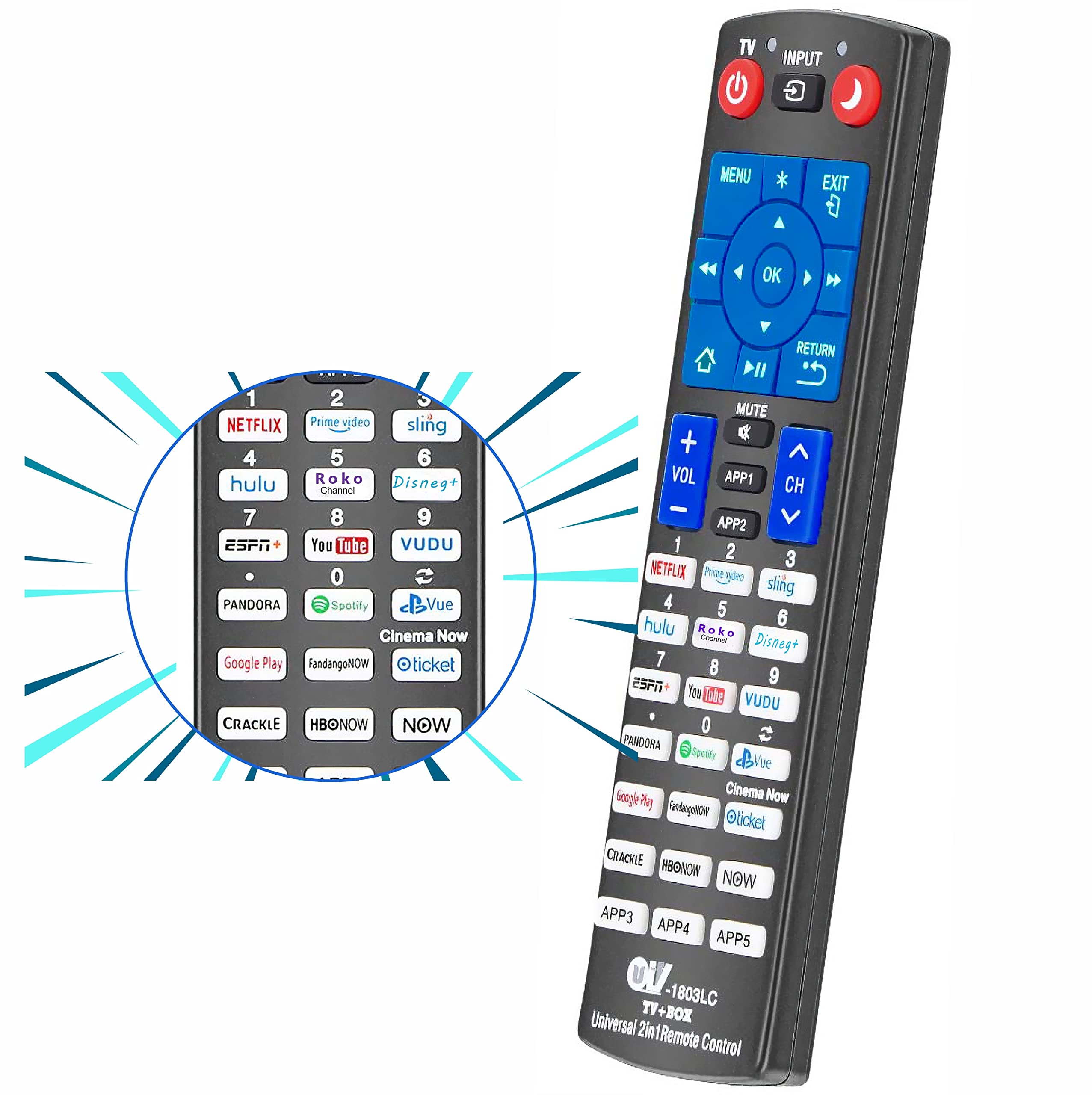 Replacement Remote for All Roku TVs and Roku Players