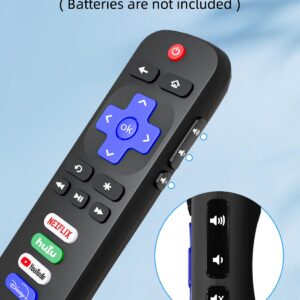 (Pack of 2) Replacement Remote Control for Roku TV,for TCL/Hisense/Sharp/Philips/Onn/Element/Insignia Roku TV,with Shortcut Buttons Netflix/YouTube/Hulu/Disney+ (NOT for Roku Stick or Box)