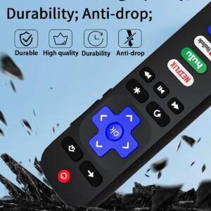 (Pack of 2) Replacement Remote Control for Roku TV,for TCL/Hisense/Sharp/Philips/Onn/Element/Insignia Roku TV,with Shortcut Buttons Netflix/YouTube/Hulu/Disney+ (NOT for Roku Stick or Box)