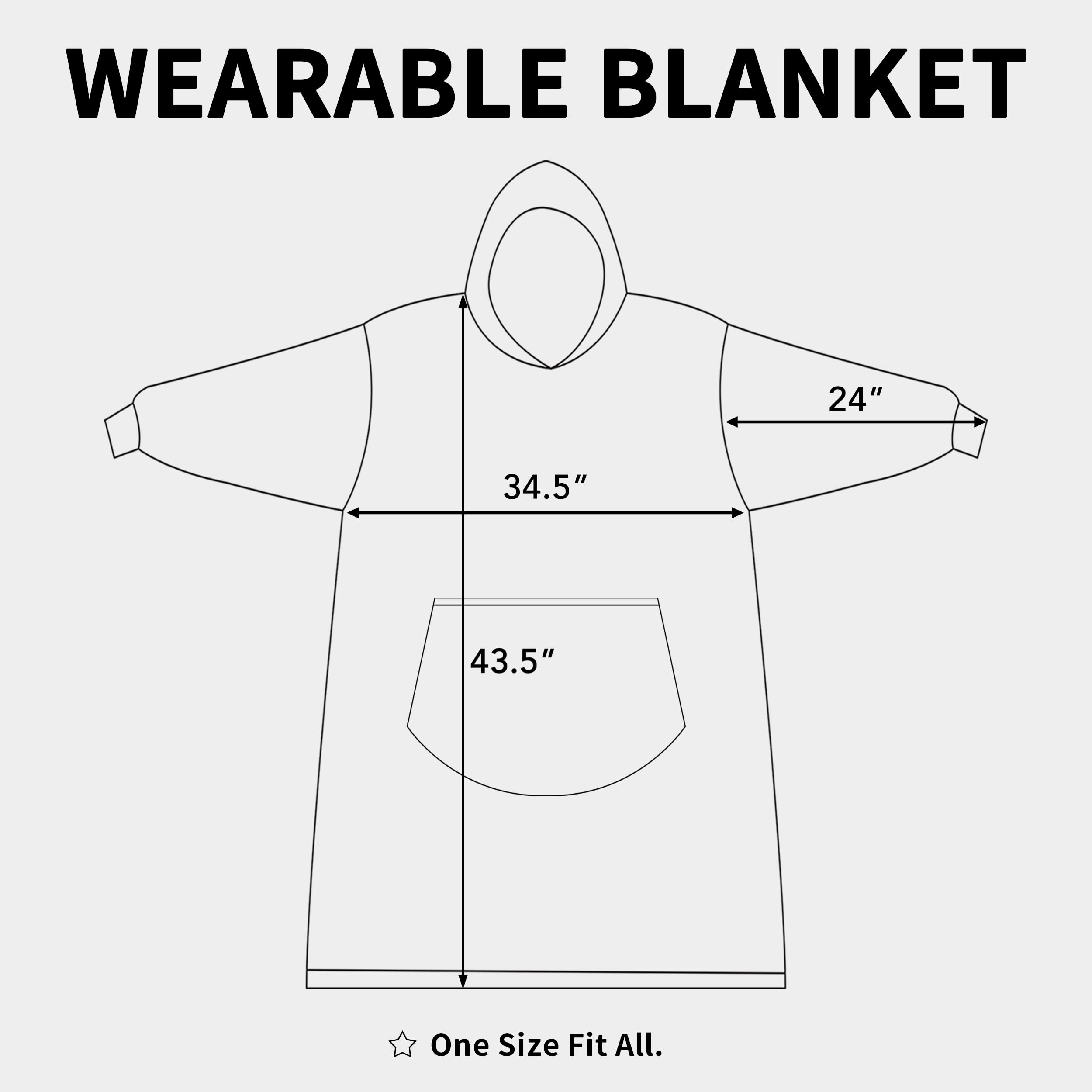 Easy-Going Oversized Flannel Wearable Blanket Hoodie for Adults, One Size Fits All, Christmas