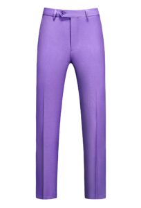 mens dress pants slim fit tuxedo trousers for business dance prom wedding size 34 lilac