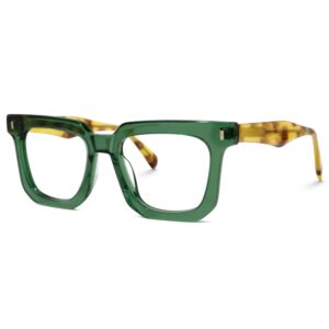 zeelool classic oversized square blue light blocking eyeglasses for women men coville zjga830292-04 green