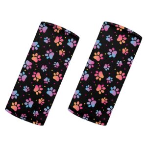 bigcarjob cute paw luggage handle covers set for suitcase,set of 2 pcs lovely footprint door handle protection sleeve cover luggage makers covers wraps travel accessories for women girls gifts