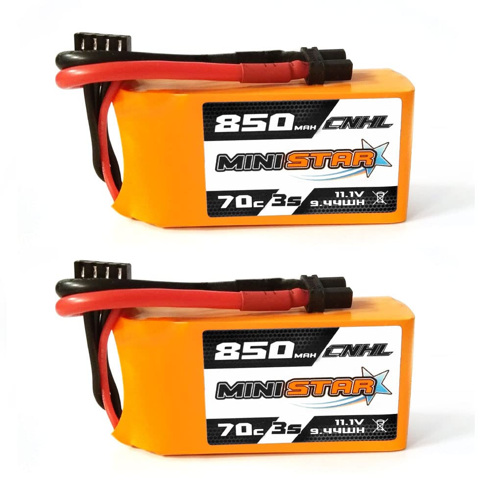 CNHL 850mAh 3S Lipo Battery 70C 11.1V with XT30 for RC Car,RC Airplane/Truck,RC Boat,Heli Airplane,Drone FPV,Multi-Motor Hobby DIY Parts(2 packs)