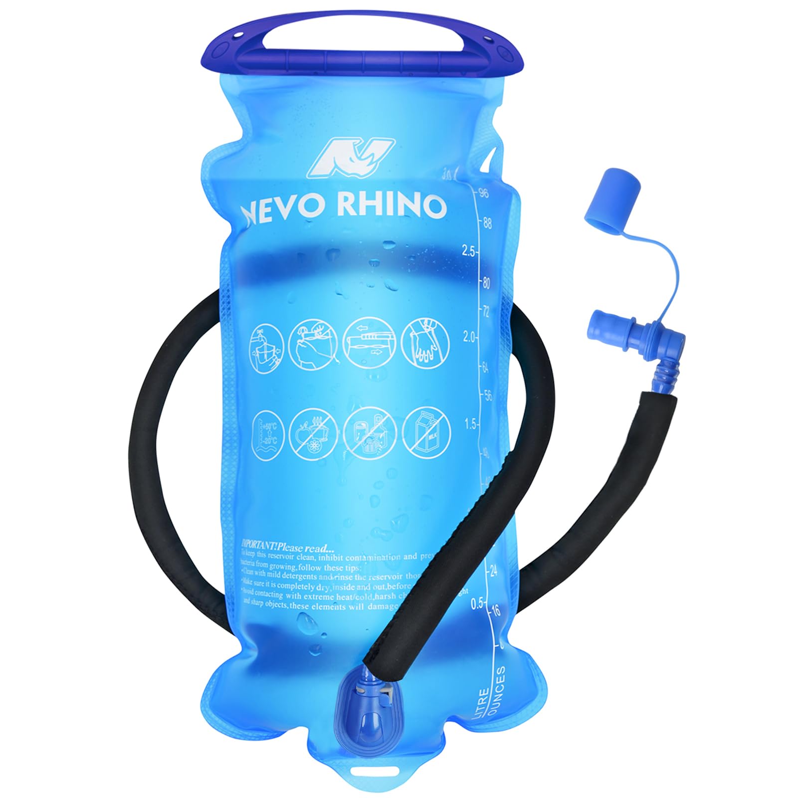 N NEVO RHINO Hydration Bladder 3L Leak Proof Water Reservoir,BPA Free,Wide Opening,3L Water Bladder for Hydration Backpack