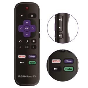 OEM Replacement Remote Control Compatible with All RCA Roku TV Smart TVs【Only Works with RCA Roku TV, Not for Roku Stick and Roku Box】 (Netflix/Disney Plus/Apple TV+ / Hulu)