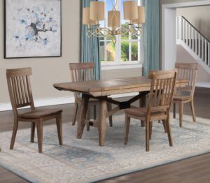 steve silver riverdale 5-piece dining set with driftwood finish rv500-5pc