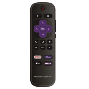 oem replacement remote control compatible with all hisense roku tv smart 4k ultra hdtv 【only works with hisense roku tv, not for roku stick and roku box】 (netflix/disney plus/apple tv+ / hbo max)