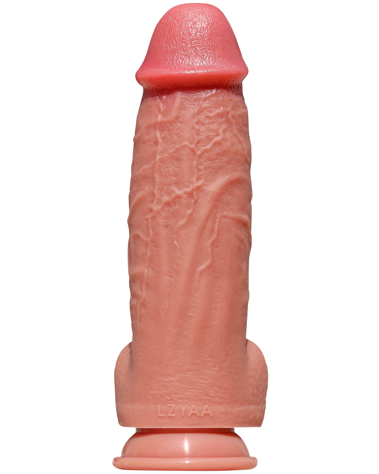 XXXL Realistic Dildo 3.1 Inch Diameter Double Layer Design 12 Inch Long Huge Thick Penis Silicone Material Big Dick Cock Adult Sex Toy Strong Suction Cup 2 Balls for Experienced Women