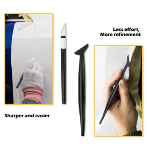 VVNIAA Window Tinting Tools, Window Film Kit, Professional Car Wrap Kit, Vinyl Wrap Kit, Tint Kit Includes Square with Flannel Squeegee, Carving Knife, Safe Membrane Cutter, Edge Trimming Squeegee.