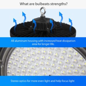 EVBFORU 6 Pack UFO LED High Bay Light 150W, High Bay LED Lights 21,000LM (160LM/W), 5000K LED Shop Light with IP66 Commercial Warehouse Area Light for Wet Location Area, Workshop, Garage