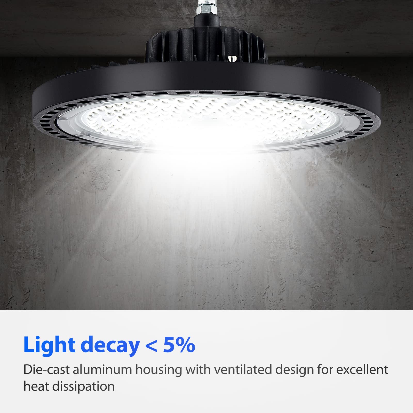 EVBFORU 6 Pack UFO LED High Bay Light 150W, High Bay LED Lights 21,000LM (160LM/W), 5000K LED Shop Light with IP66 Commercial Warehouse Area Light for Wet Location Area, Workshop, Garage