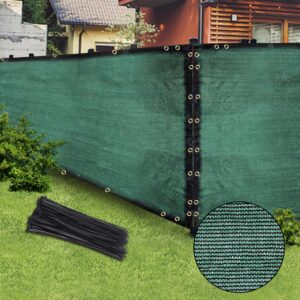 green 6ft x 50ft outdoor privacy screen fence & mesh shade net cover, ideal for garden and backyard - enhances privacy for fencing & chain link, perfect for patio privacy wall, slats，freestanding