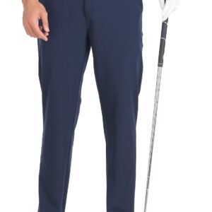 MoFiz Lightweight Slim Fit Golf Pants Stretch Pants Works Dress Comfort Light Trousers for Traveling Navy Size 34W