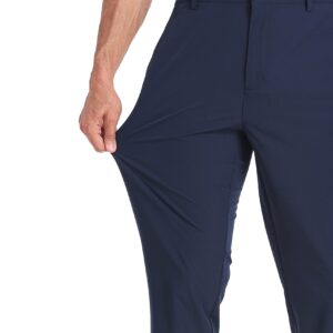 MoFiz Lightweight Slim Fit Golf Pants Stretch Pants Works Dress Comfort Light Trousers for Traveling Navy Size 34W