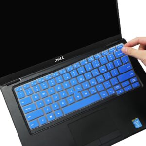 silicone keyboard cover skin compatible for dell latitude 5400 5401 5410 5411 7400 14" laptop with pointing, dell latitude 14 inch keyboard skin protector (not compatible for dell latitude 7410) blue