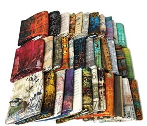 10 fat quarters - tim holtz eclectic elements & abandoned assorted free spirit maps rulers numbers charts pre-cut fat quarter bundle m222.17