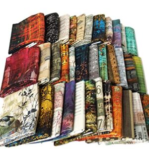 10 Fat Quarters - Tim Holtz Eclectic Elements & Abandoned Assorted Free Spirit Maps Rulers Numbers Charts Pre-Cut Fat Quarter Bundle M222.17