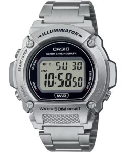 casio illuminator 7-year battery alarm chronograph digital watch w219hd-1av