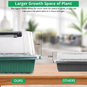 Sondiko Seed Starter Tray with Grow Light, 2 Pack 80 Cells Seed Starter Kit with Humidity Dome, Adjustable Brightness Plant Starter Trays, Indoor Plants Germination Kit