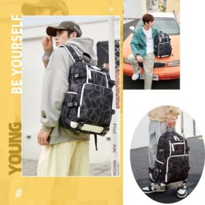 ELFJE Basketball J-ordan Individualized Laser Mechanical Style Laptop Outdoor Multifunction Backpack Travel Daypack Fans Bag