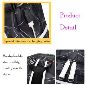 ELFJE Basketball J-ordan Individualized Laser Mechanical Style Laptop Outdoor Multifunction Backpack Travel Daypack Fans Bag