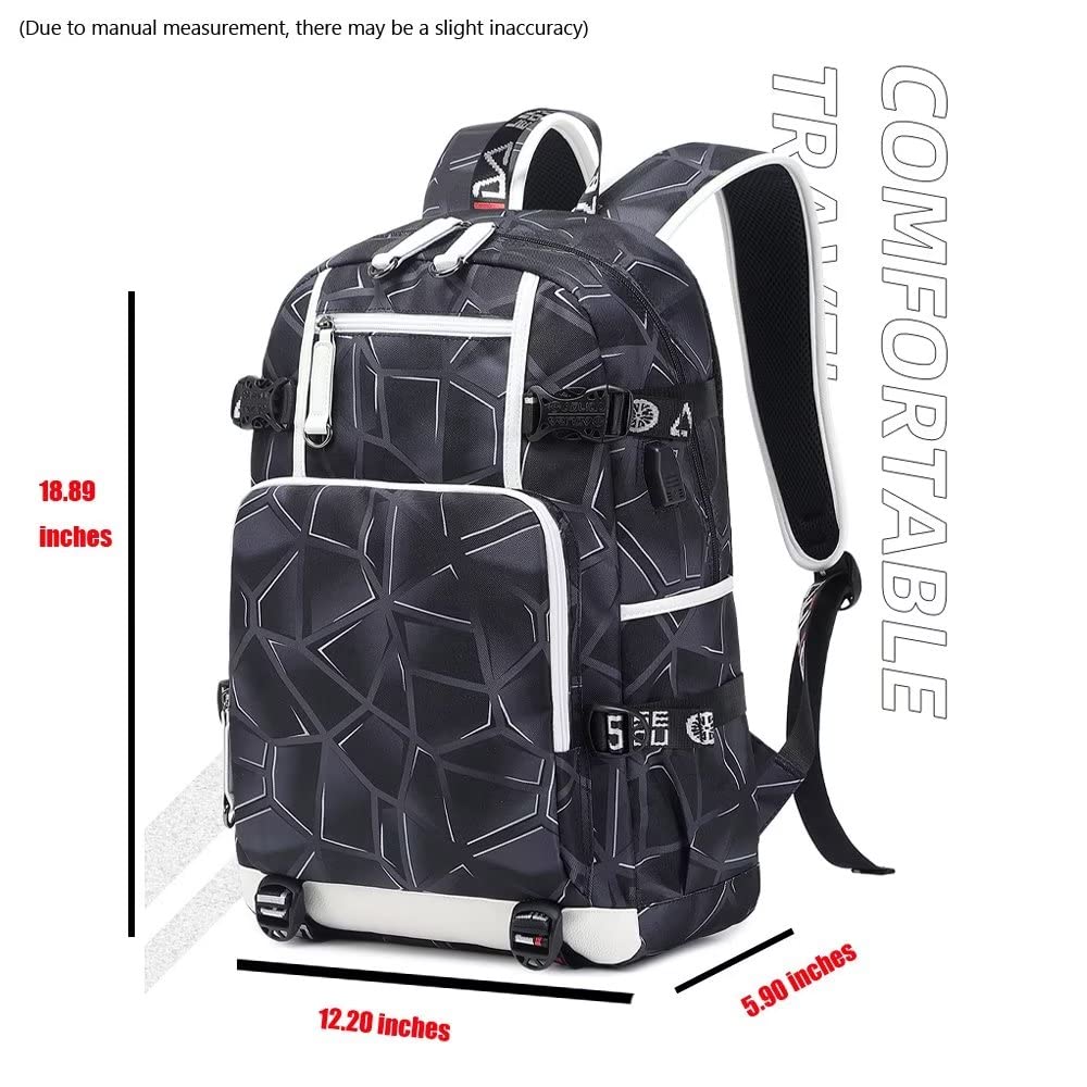 ELFJE Basketball J-ordan Individualized Laser Mechanical Style Laptop Outdoor Multifunction Backpack Travel Daypack Fans Bag