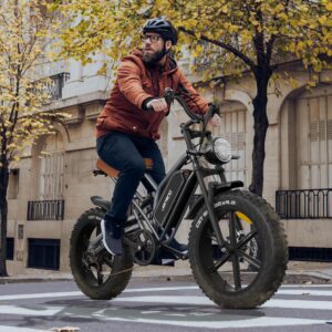 JANSNO X50 Electric Bike for Adults with Powerful 750W Brushless Motor, Long-Lasting 48V 14Ah Battery, 20 Inch Fat Tires, Shi-mano 7-Speed Gear System 26MPH Snow Beach Mountain Electric Bicycle