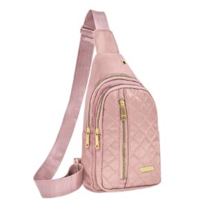 aisijimo small sling bag for women men casual crossbody sling backpack (pink)