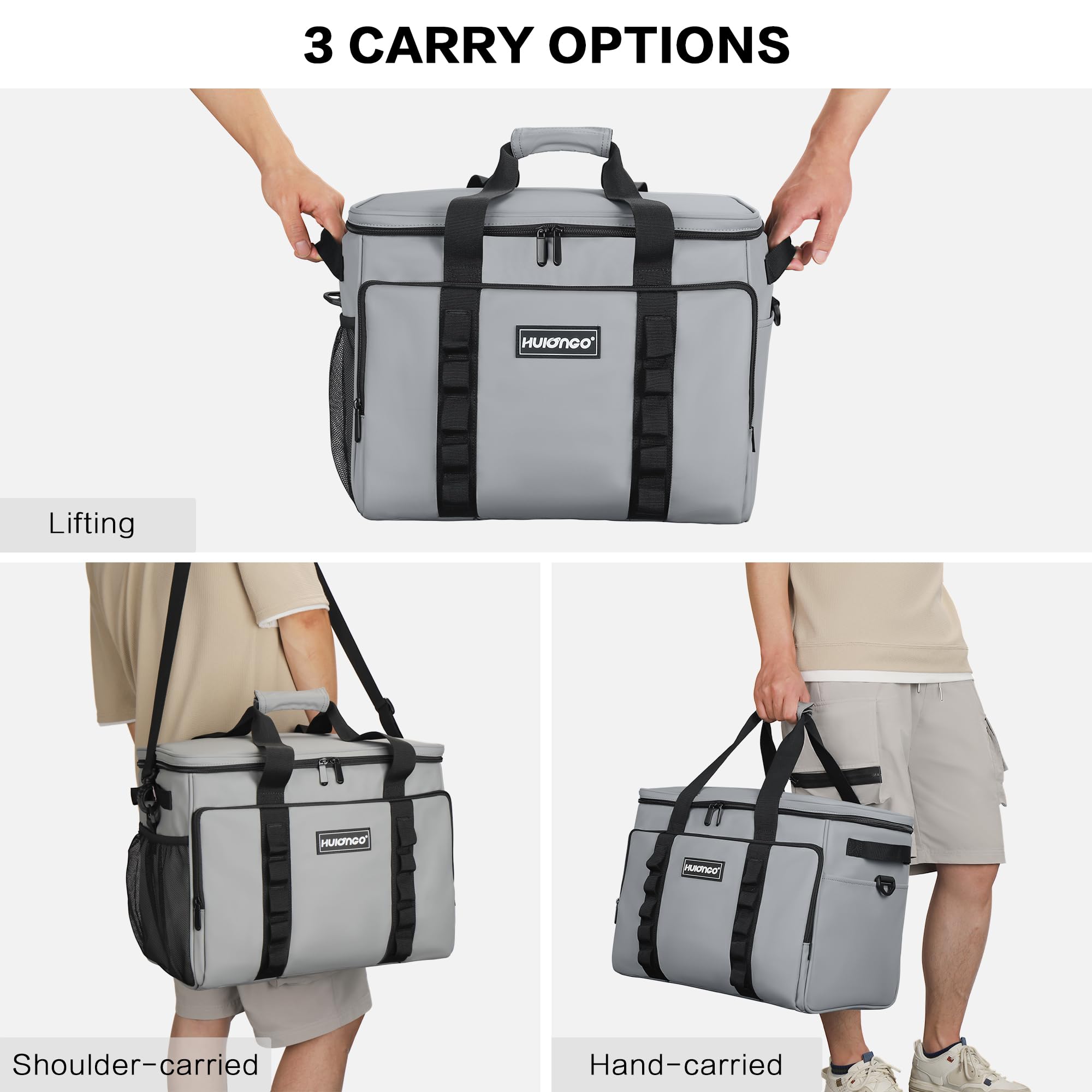 Soft Insulated Cooler Bag Collapsible Large Travel Coolers Soft Sided Coolers Ice Chest, Leakproof, Waterproof, 48-Can, 32L