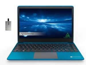 gateway 2022 14.1” ultra slim ips fhd display, intel core i5-1135g7 processor, 16gb ram, 512gb pcie ssd, intel iris xe graphics, camera, fingerprint scanner, bluetooth, blue, win 10, 32gb usb card