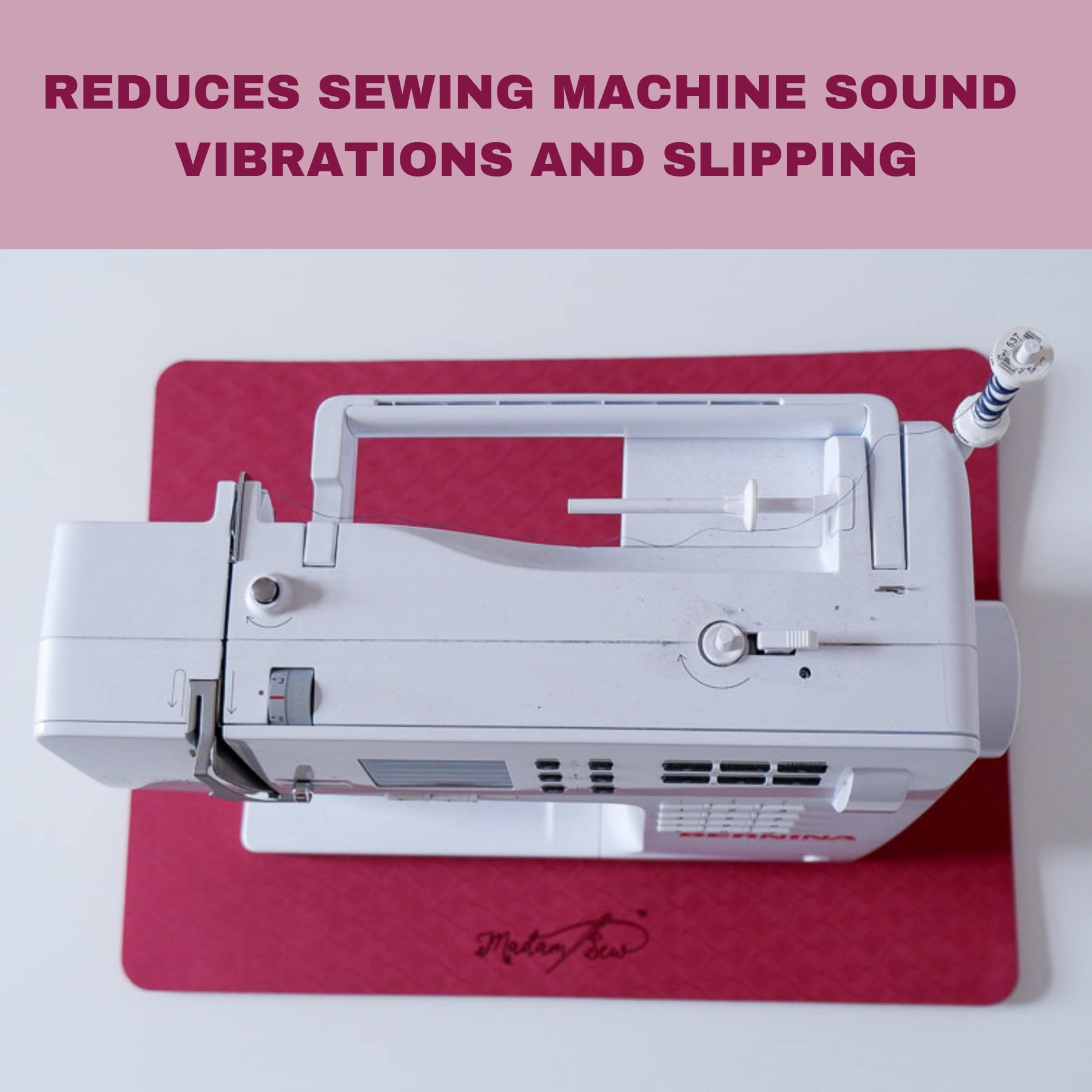 Madam Sew Sewing Machine Muffling Mat | Reduce Sewing Machine Vibrations, Movement and Slipping | Sewing Machine and Sergers Accessory