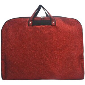 NGIL Glitter Cheer Dance and Competition Travel Companion Hanging Garment Bag for Girls (Glitter-Red)