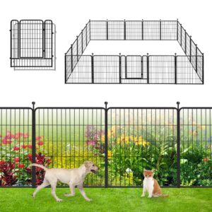 decorative garden metal fence 46ft (l)×32in(h) 20 panels heavy duty iron wire animal barrier temporary no dig fence landscape edging privacy fencing for yard, outdoor, dog, patio, flower bed