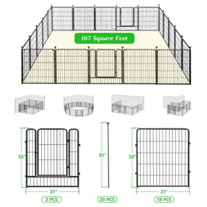 Decorative Garden Metal Fence 46ft (L)×32in(H) 20 Panels Heavy Duty Iron Wire Animal Barrier Temporary No Dig Fence Landscape Edging Privacy Fencing for Yard, Outdoor, Dog, Patio, Flower Bed