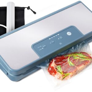 Greater Goods All-In-One Vacuum Sealer Kit - Start Sealing & Saving Today with a Powerful, Fast Sealer that comes with Sealer Bags and Accessories (Stone Blue)