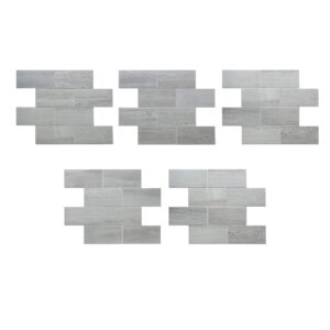 aspect peel and stick collage tile in gray subway (5-pack)