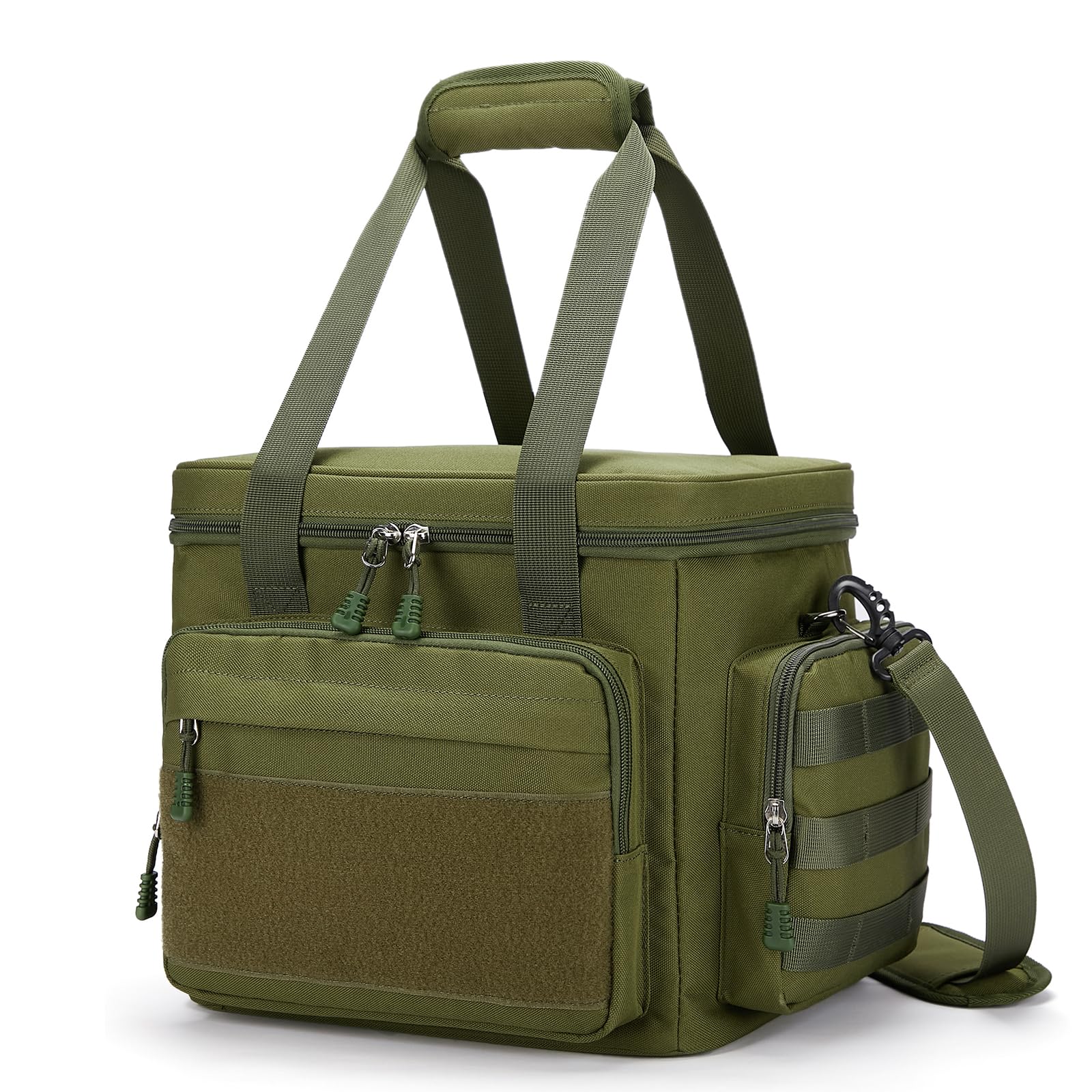 Gafetrey 20L Lunch Box for Men Lunch Bag Women Large Tactical Lunch Cooler Tote Pail,Reusable Insulated Waterproof Adult Driver Worker Fit on Beach Picnic Travel Working Office Gift Outdoor Green