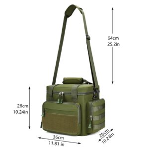 Gafetrey 20L Lunch Box for Men Lunch Bag Women Large Tactical Lunch Cooler Tote Pail,Reusable Insulated Waterproof Adult Driver Worker Fit on Beach Picnic Travel Working Office Gift Outdoor Green