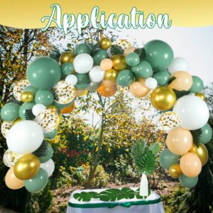 Libima 117 Pcs Jungle Party Decorations Balloon Garland Arch Kit with 48 Pcs 7 Kinds Artificial Palm Leaves Tropical Fake Leaves, Monstera Leaves for Baby Shower Safari Birthday Wedding Decoration