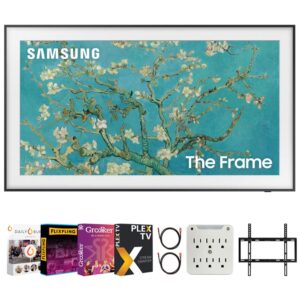 samsung qn32ls03cb 32 inch the frame qled hdr 4k smart tv bundle with premiere movies streaming + 19-45 inch tv wall mount + 6-outlet surge adapter + 2x 6ft 4k hdmi 2.0 cable (2023 model)