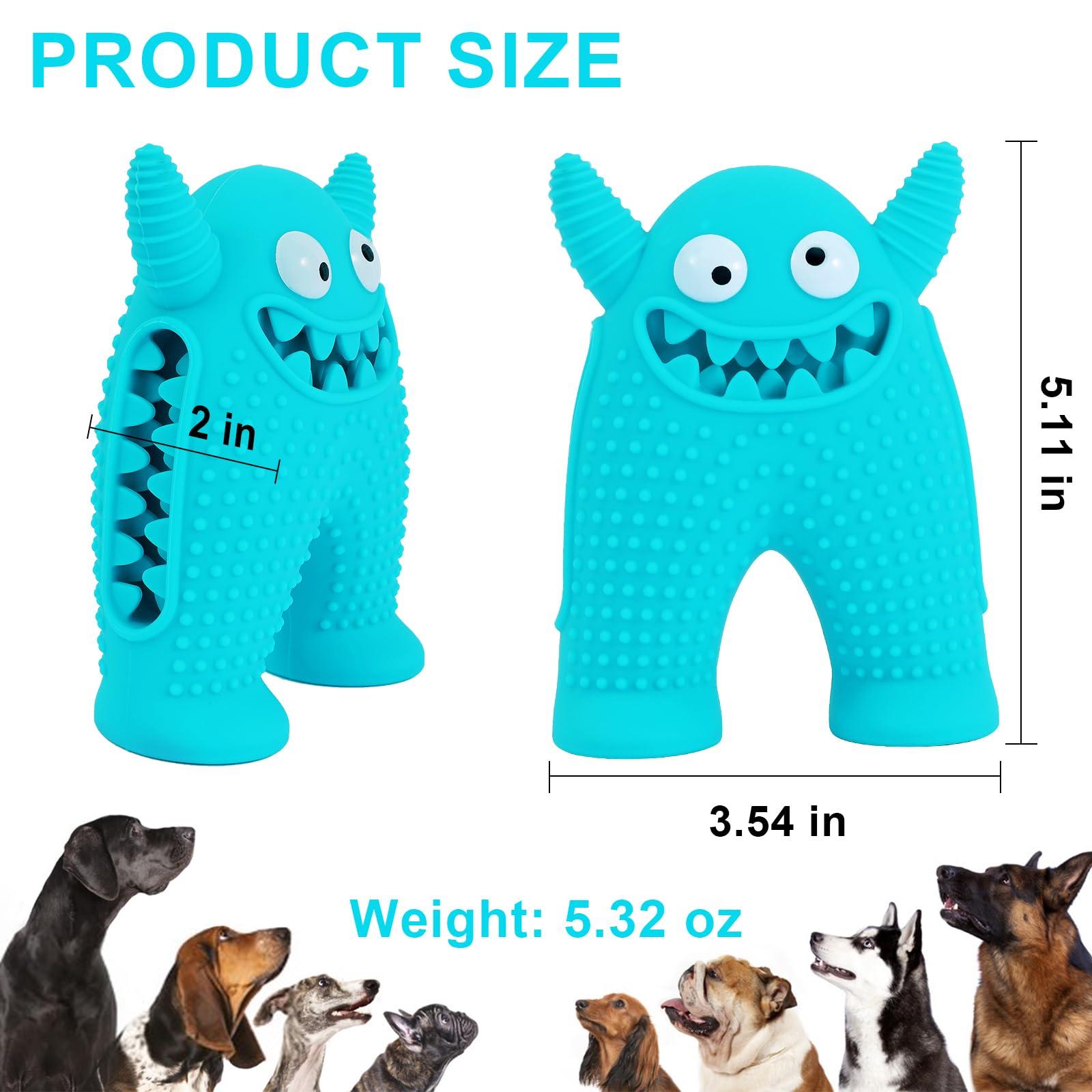 Kimpets Dog Dog Squeaky Toys,been Able to Squeeze Some Treats in and Some Licking Treats Teeth Cleaning Dog Toys for Small to Medium Size Dogs