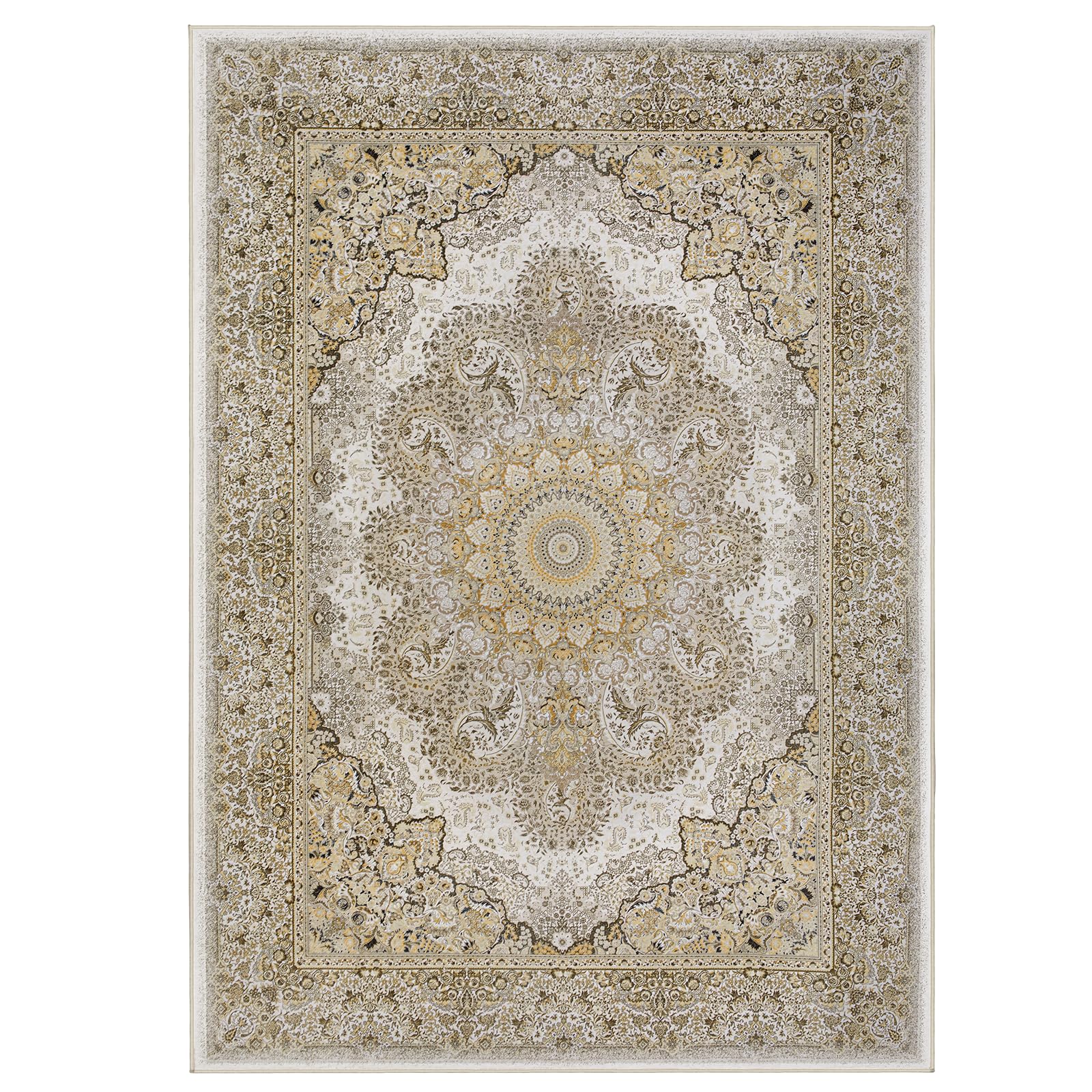 9x12 Area Rug for Living Room: Large Rugs Machine Washable with Non-Slip Backing Non-Shedding Stain Resistant, Boho Carpet for Bedroom Dining Room Nursery Home Office Indoor Decor (Beige)…