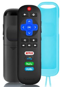 universal replace remote for all roku tcl hisense onn tv, with luminous protective case, rc280 replacement for tcl roku/hisense roku/onn roku/sharp roku tv