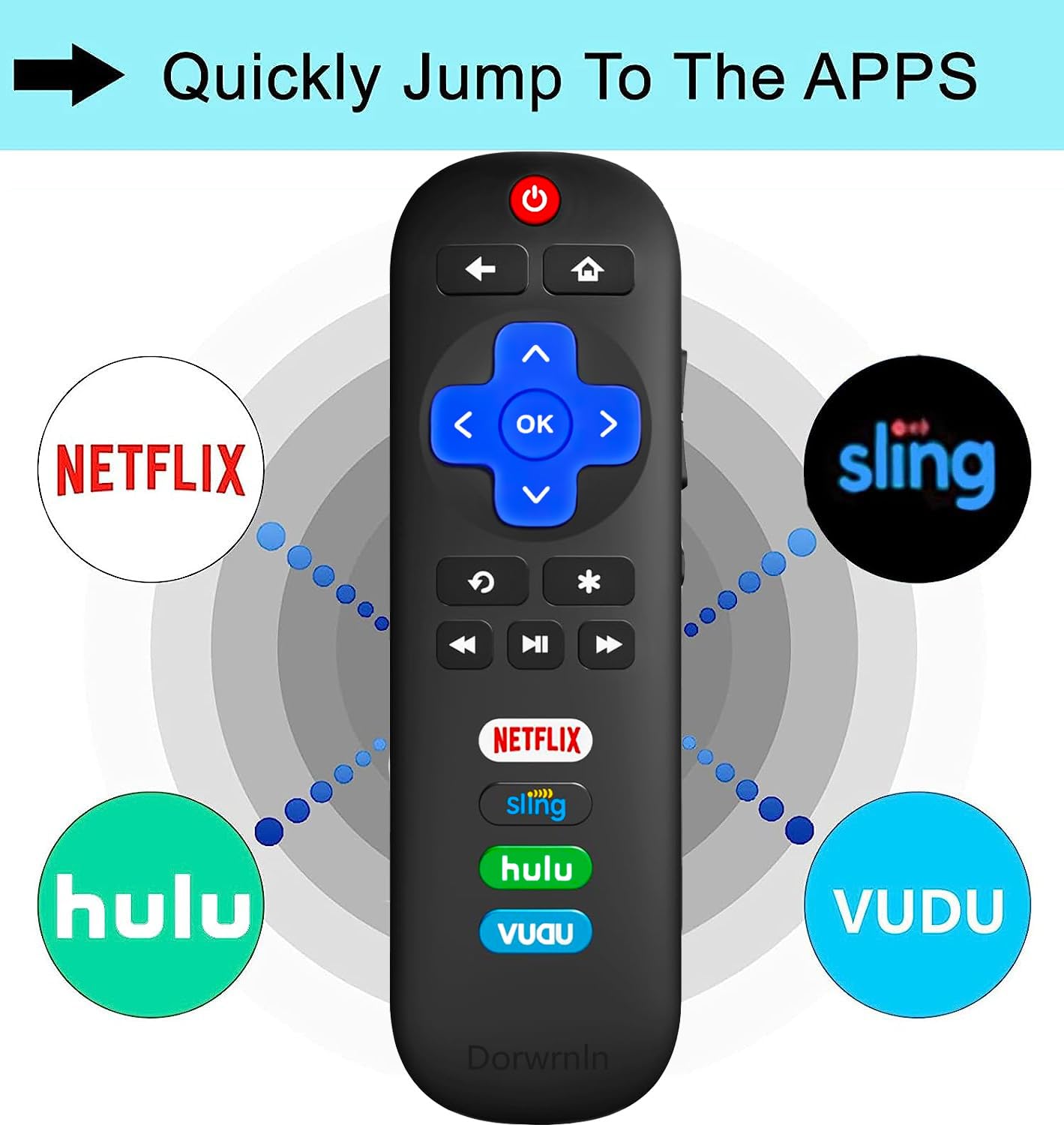 Universal Replace Remote for All Roku TCL Hisense ONN TV, with Luminous Protective Case, RC280 Replacement for TCL Roku/Hisense Roku/ONN Roku/Sharp Roku TV