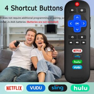 Universal Replace Remote for All Roku TCL Hisense ONN TV, with Luminous Protective Case, RC280 Replacement for TCL Roku/Hisense Roku/ONN Roku/Sharp Roku TV