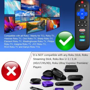 Universal Replace Remote for All Roku TCL Hisense ONN TV, with Luminous Protective Case, RC280 Replacement for TCL Roku/Hisense Roku/ONN Roku/Sharp Roku TV