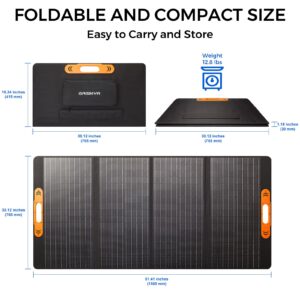 GASIKYA 2 USB Ports 200W Portable Folding Solar Panel (18V 11.1A MAX) – Solar Panels for Camping with USB & DC Output - for Camping RV & Outdoor Use - Compatible with Solar Generators Power Stations