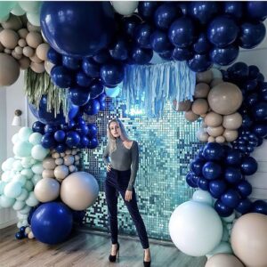 Freechase 154pcs Royal Blue Party Latex Balloons of Different Sizes 18/12/10/5inch Royal Blue Balloons with Royal Blue Ribbon Balloon Chain for Birthday Baby Shower Wedding Balloon Arch Kit Decoration